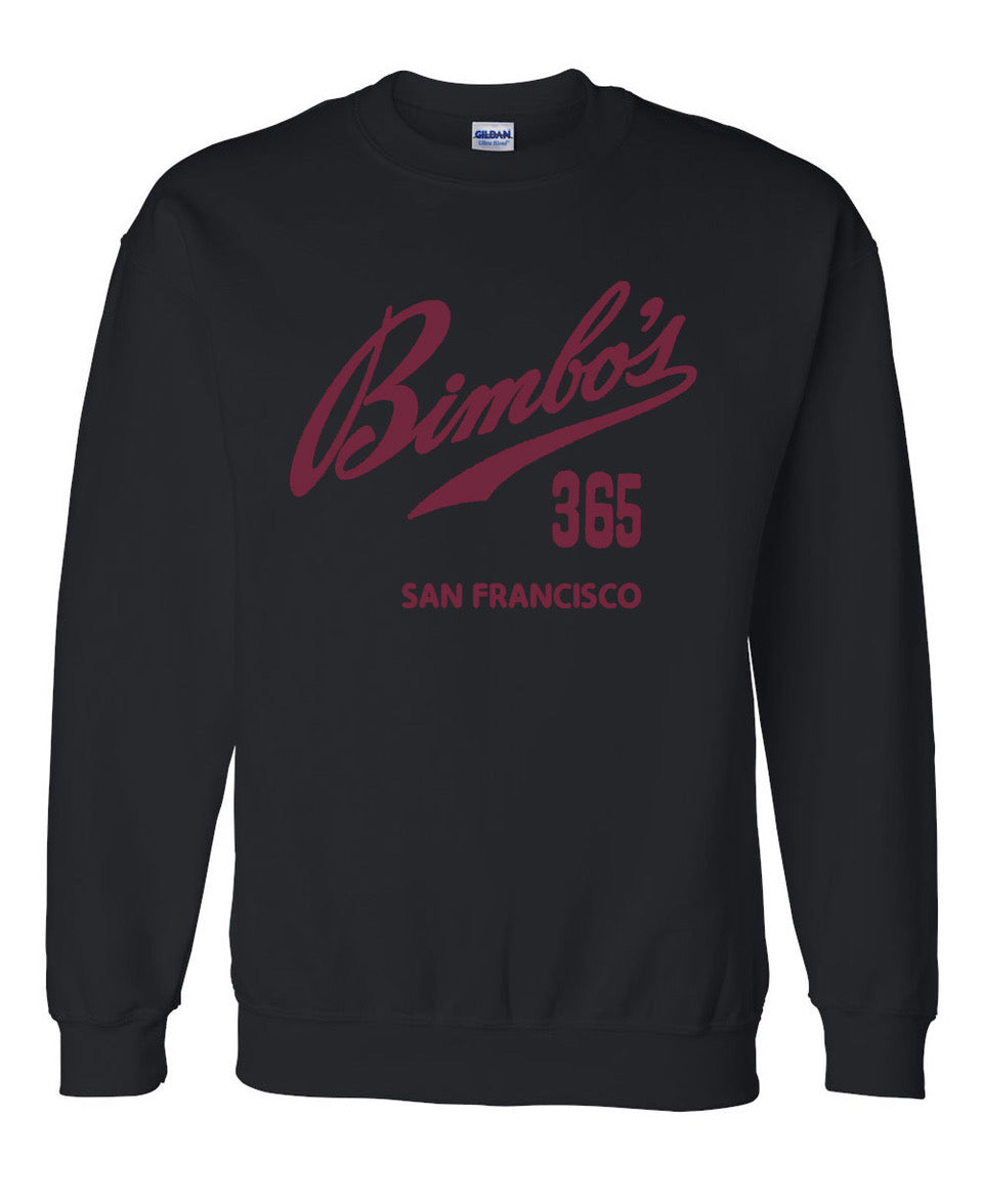 Team Bimbo's 365 - Black Crewneck Sweatshirt – Bimbo's 365 Club ...